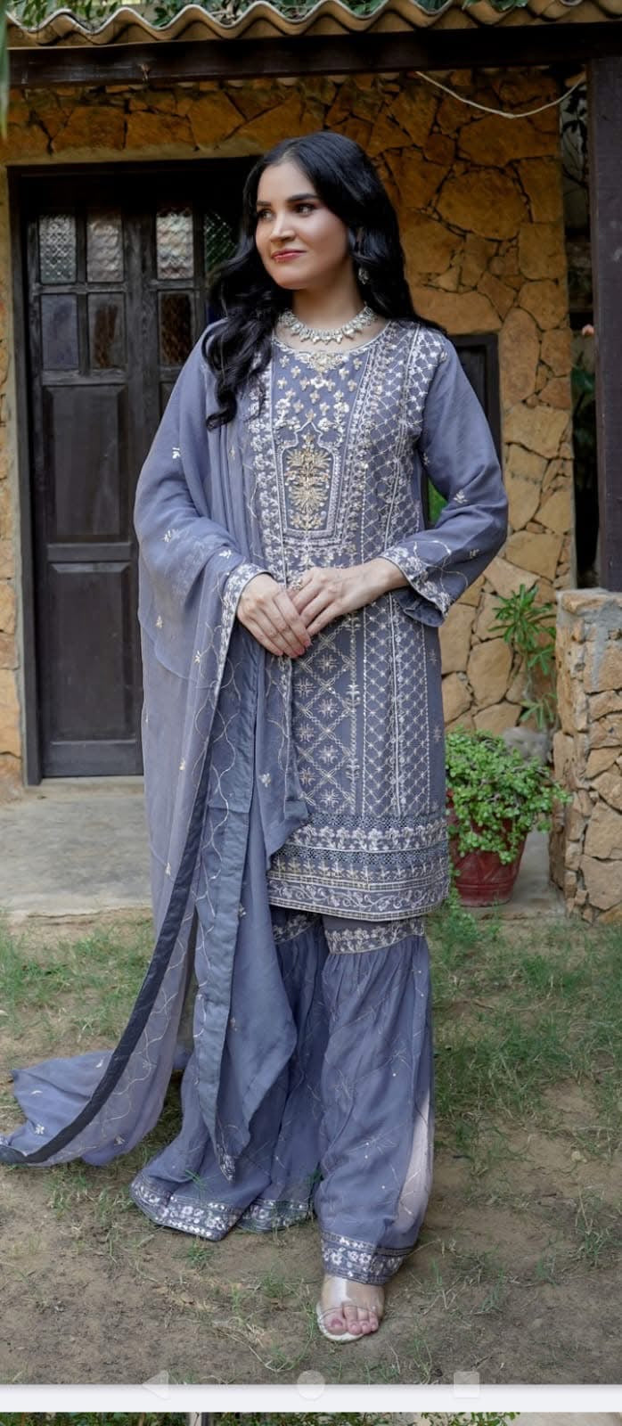 AN-Chiffon gharara collection – LIBAS By Kiran & Asad