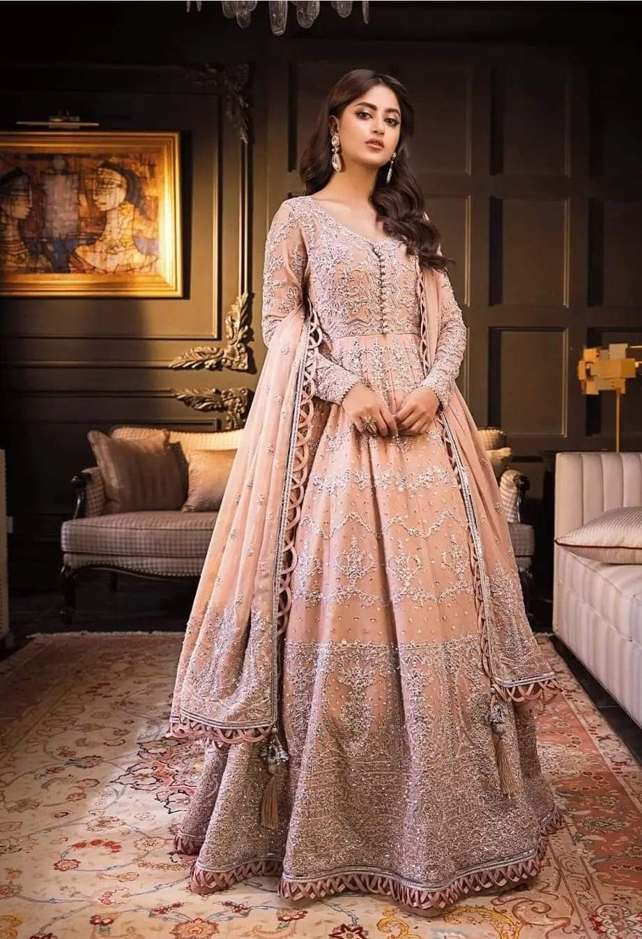 Asim jofa - Gown - pink – LIBAS By Kiran & Asad